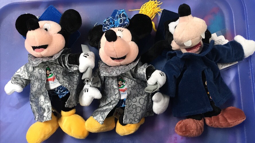 Disney Mickey Minnie Goofy Grad Graduation Night Beanbag Plush WTags ...