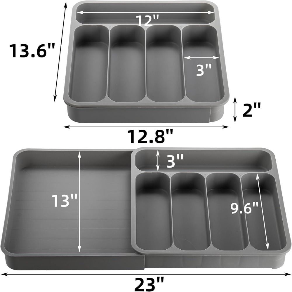 Kitchen Cutlery Large Tray Utensil Organiser Drawer Insert Divider ...
