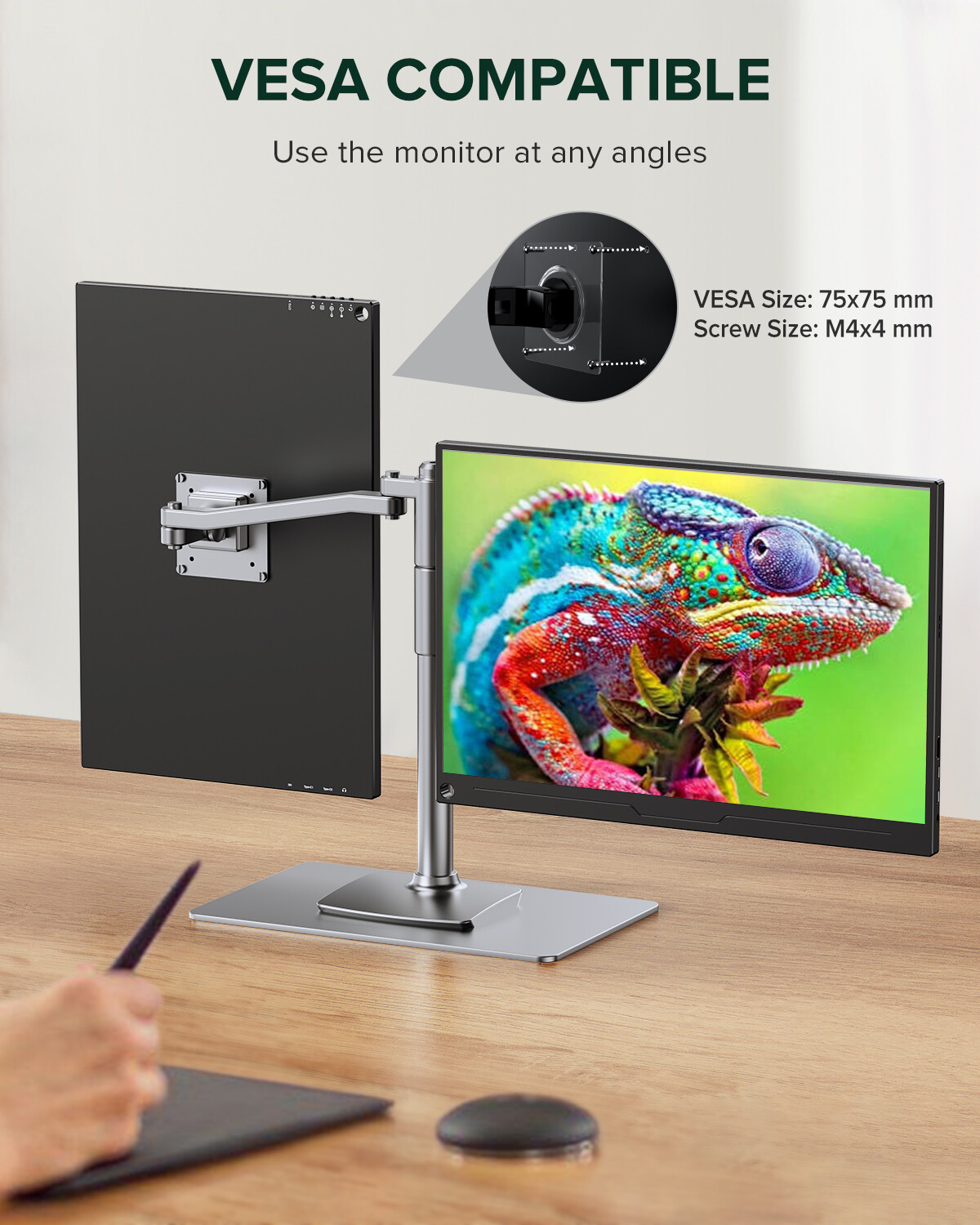 16.0" Portable Monitor 2K QHD HDMI USB C 1200:1 Display Screen for ...