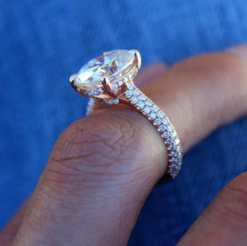 3Ct Lab Created Diamond Solitaire Engagement Ring 18K Rose Gold Finish ...