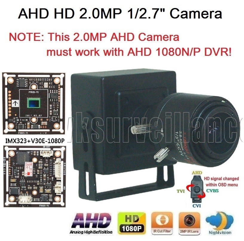 AHD HD 1080P 2.0MP 1/2.7" 2.8-12mm Lens Mini-box Pinhole Spy Camera ...