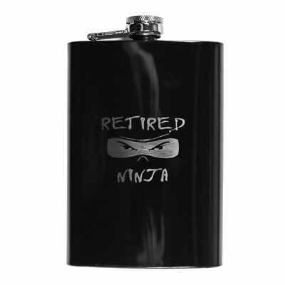 8oz BLACK Retired Ninja Flask | eBay