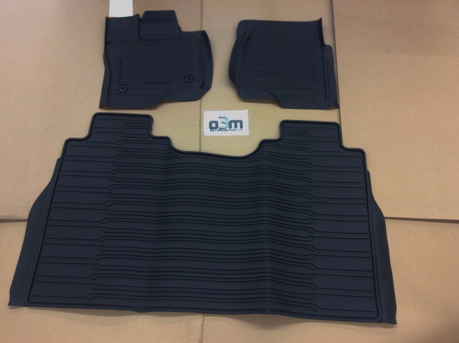 2015 2016 Ford F-150 Crew Cab 3 Piece Molded Tray Floor Mat Set ML3Z ...