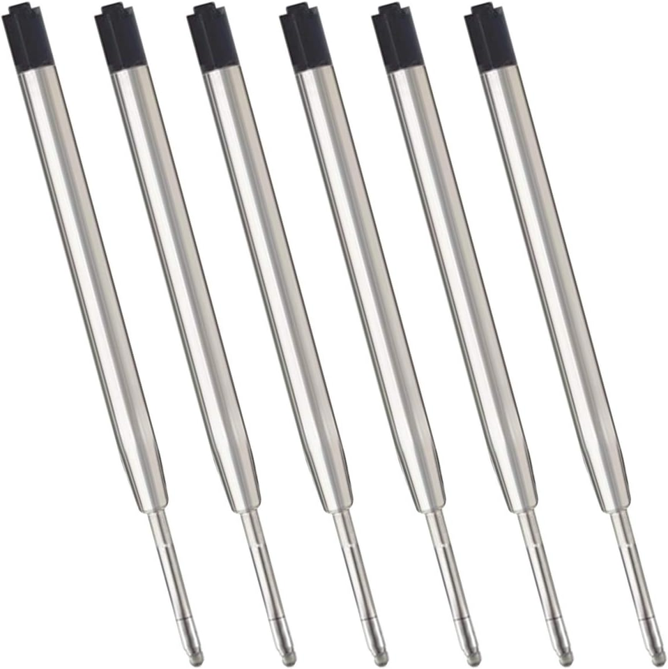 6 Pack Black Ink Pen Refills 1.0mm Medium Point Ballpoint Replacement ...