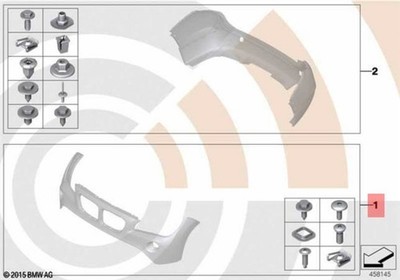 Genuine BMW X1 E84 X1 16d 16i 18d Set Mounting Parts Bumper Front ...