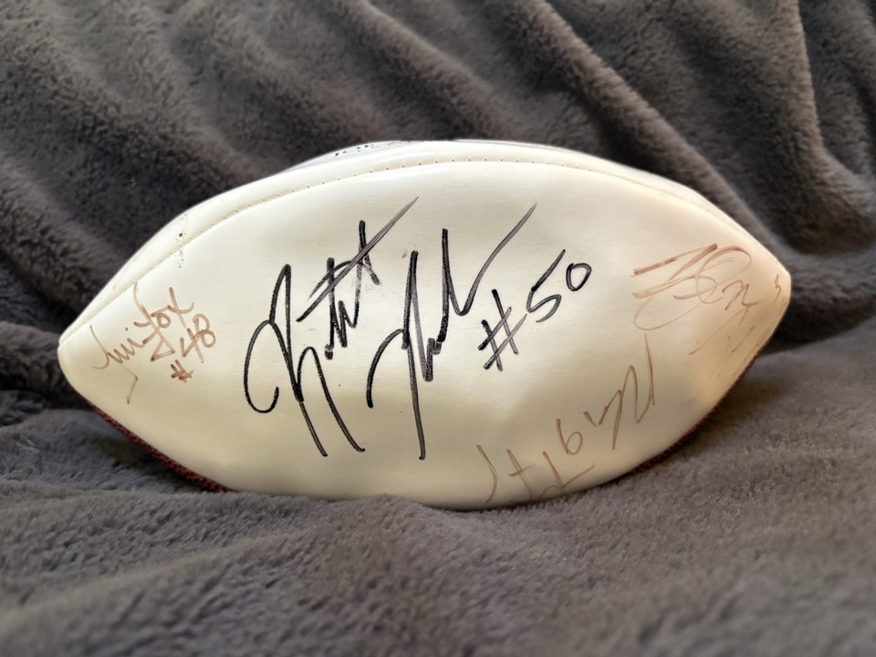 Joe Andruzzi Foundation Autographed NFL Football: Joe Andruzzi 3x Champ ...