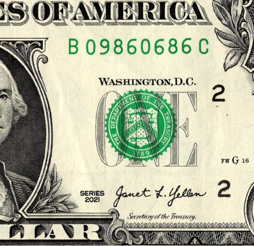 Rotator Fancy Serial Number One Dollar Bill B09860686C Flipper note | eBay