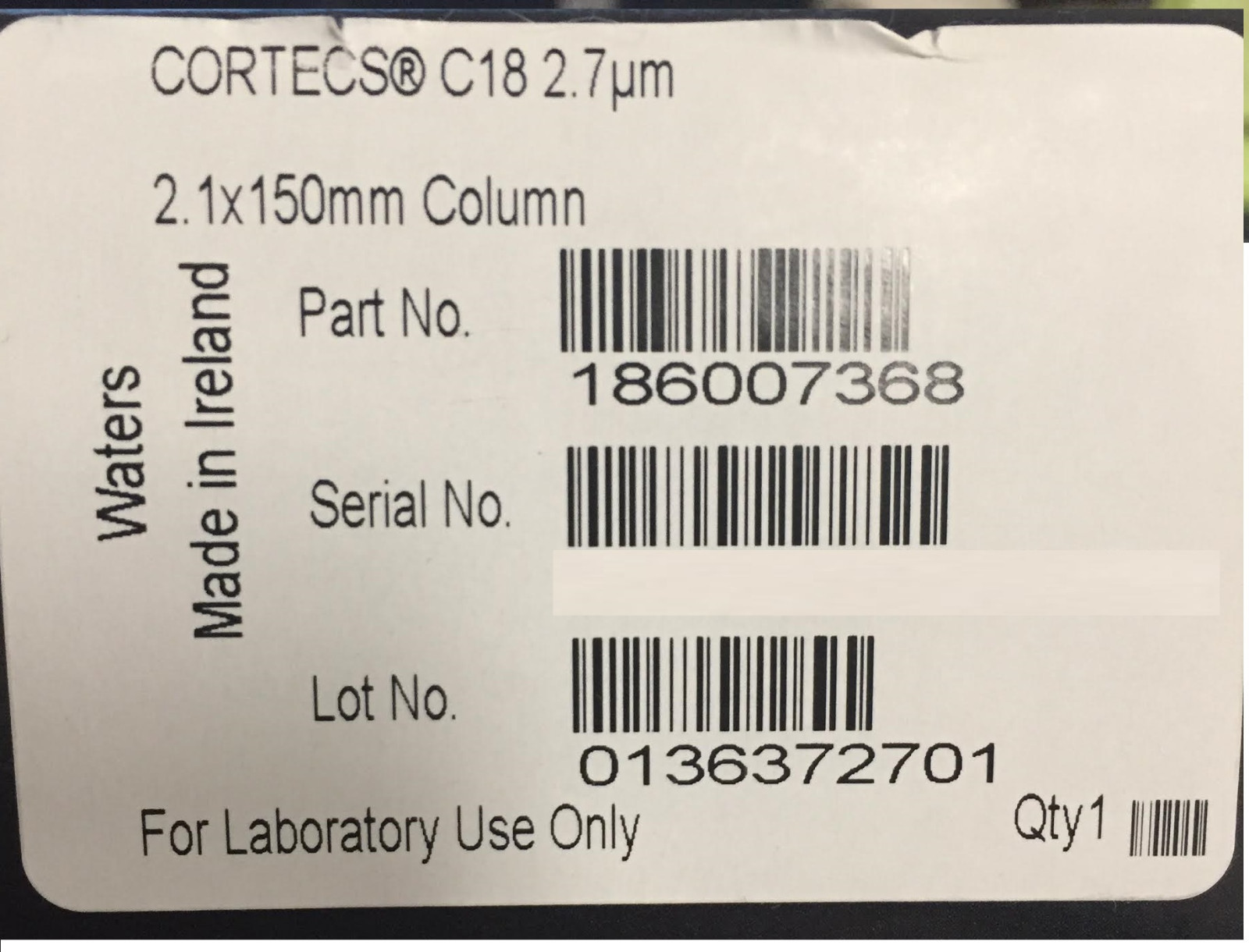 New Waters CORTECS Column C18 column 2.7 µm, 2.1 mm x 150 mm, P/N ...