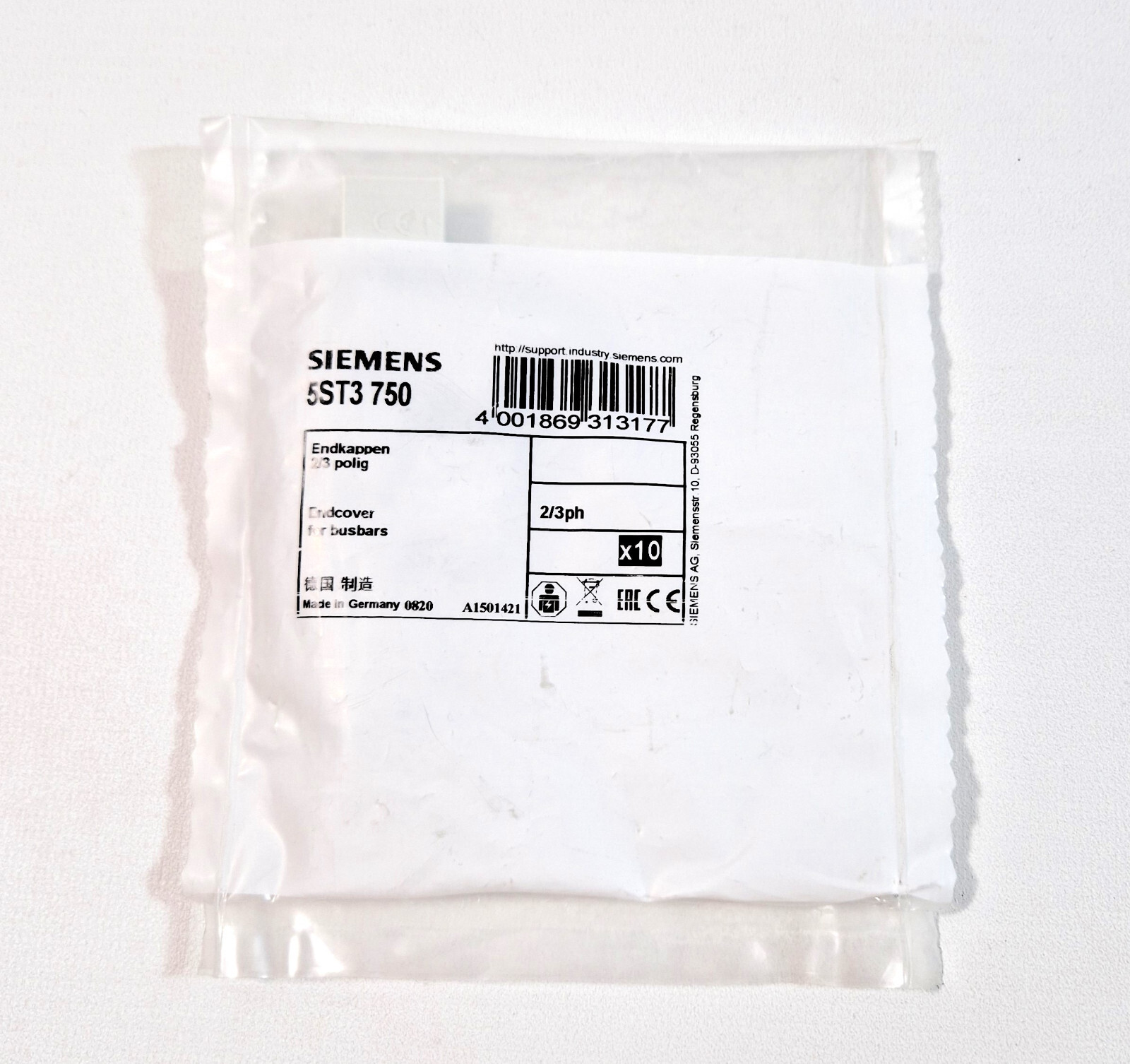 (0,79€/Unità) VPE 8 Pezzi Siemens 5ST3 750Tappi Finali 2/3 Polare | eBay