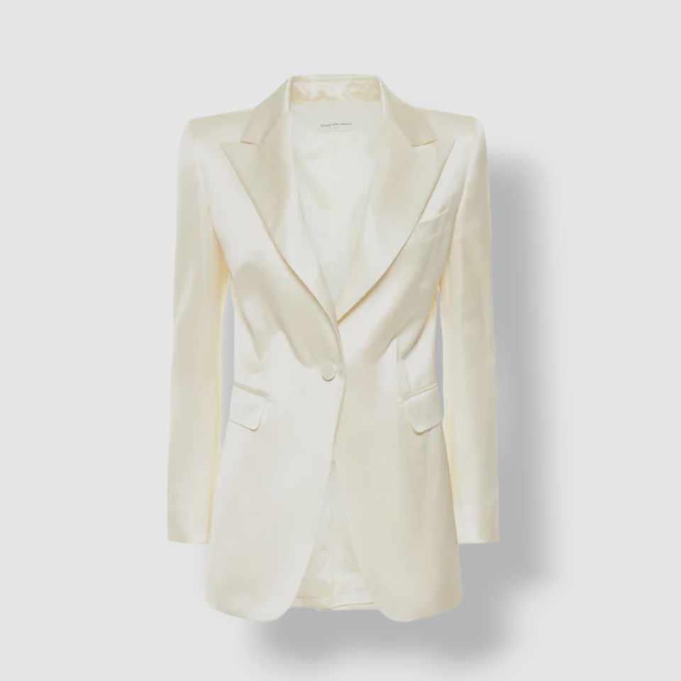 $1175 Dries Van Note Women Ivory Button Front Blazer Jacket Size FR36 ...