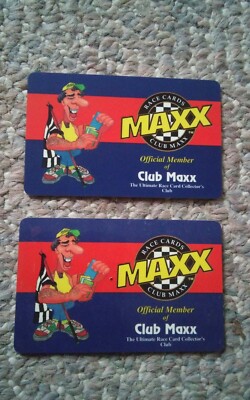 000 Pair of Vintage Club Maxx Racing Cards Official Member Card 1992 | eBay
