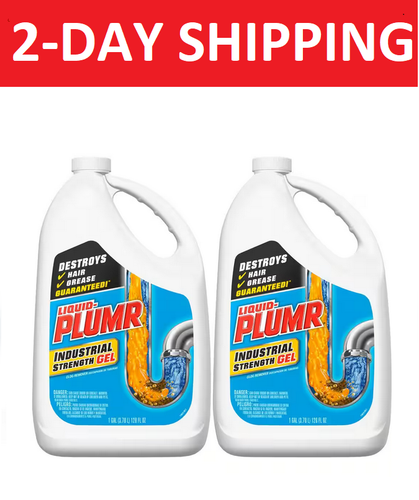128 Oz. Industrial Strength Gel Drain Cleaner and Drain Unclogger (2 ...
