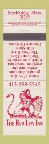 Matchbook Cover - Red Lion Inn Stockbridge MA | eBay