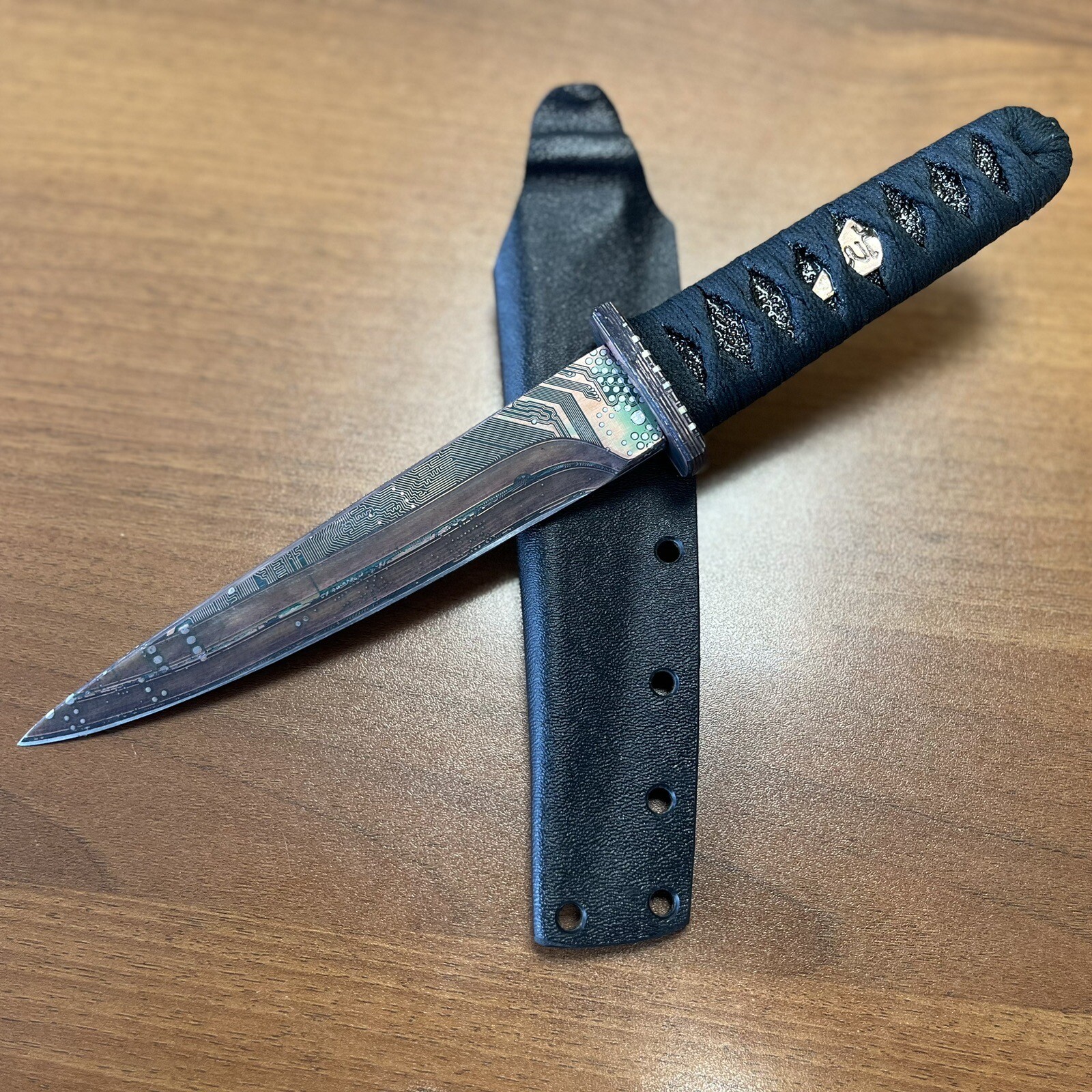 Warren Thomas Knives Custom Tanto Double Laminated CB & ATS-34 Steel ...
