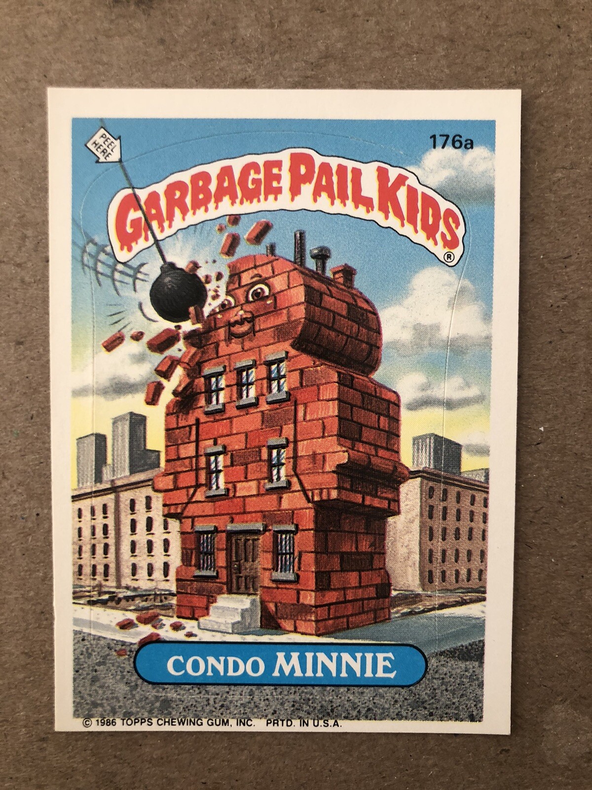 1986 Condo Minnie Topps Garbage Pail Kids GPK Stickers #176a | eBay