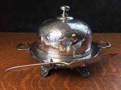 Antique E.G.Webster Silver Mfg Co. Quadrupleplate Domed Butter Dish ...
