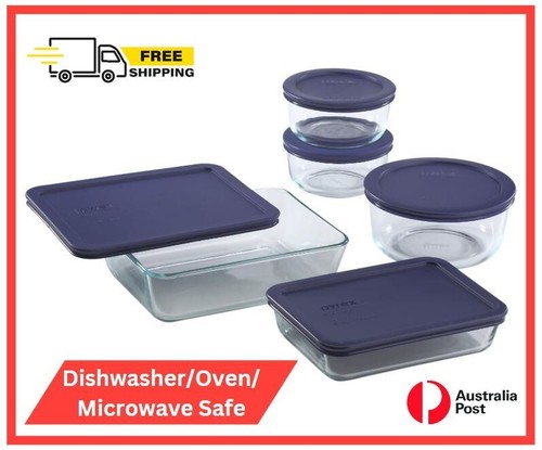 Pyrex Simply Store 10-Piece Glass Food Storage Set BPA Free Plastic ...