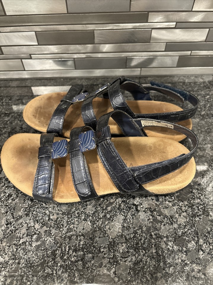 Vionic Sandal Amber Medallion Adjustable Strap Comfort Travel Navy Size ...