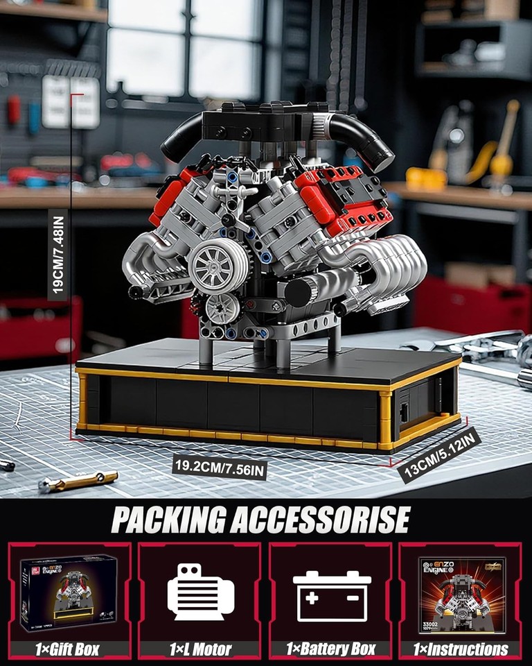 V8 Engine Building Set, Build Your Own Mini V8 Model Engine Kit That ...