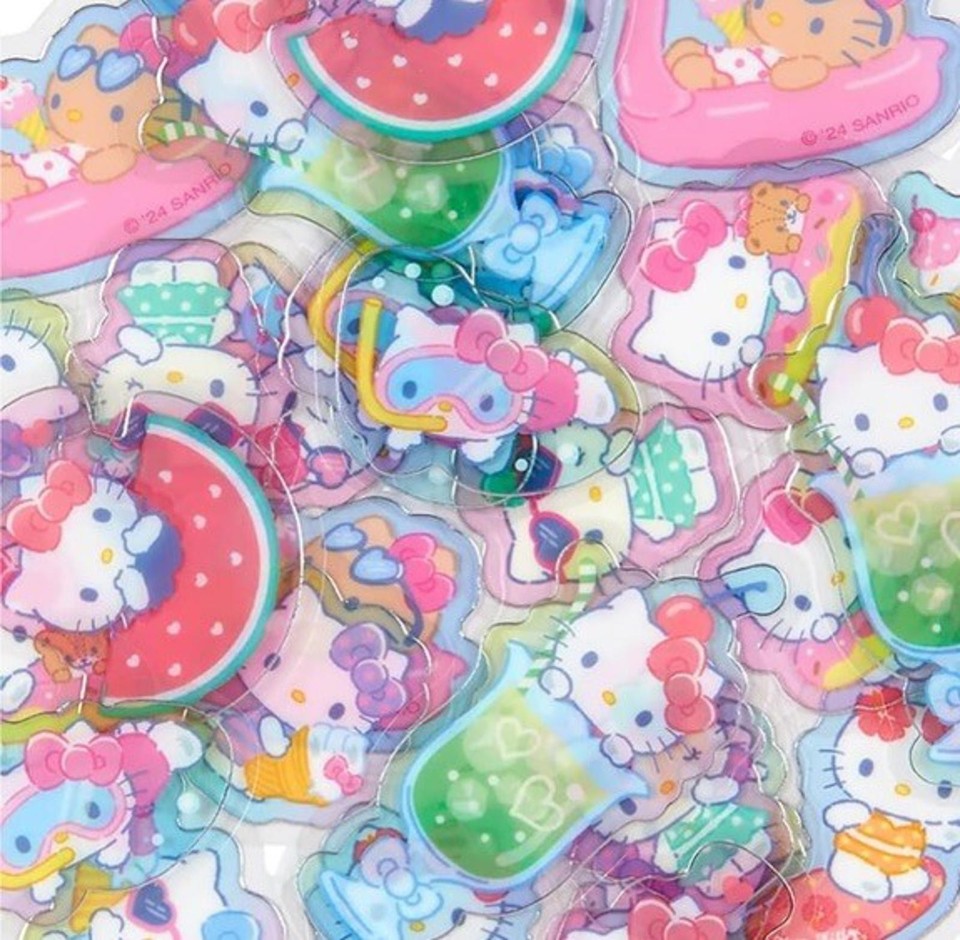 Sanrio Hello Kitty Mini Clear Stickers Summer Popsicle Decal Flakes US ...