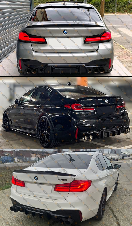 For 17-23 BMW G30 5 Series M Competition Style Gloss Black Rear Bumper ...