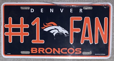 Denver Broncos #1 FAN, Metal License Plate, NEW | eBay