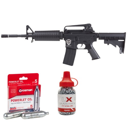 HellBoy .177 Cal CO2 BB Tactical Air Rifle Black Semiautomatic w ...