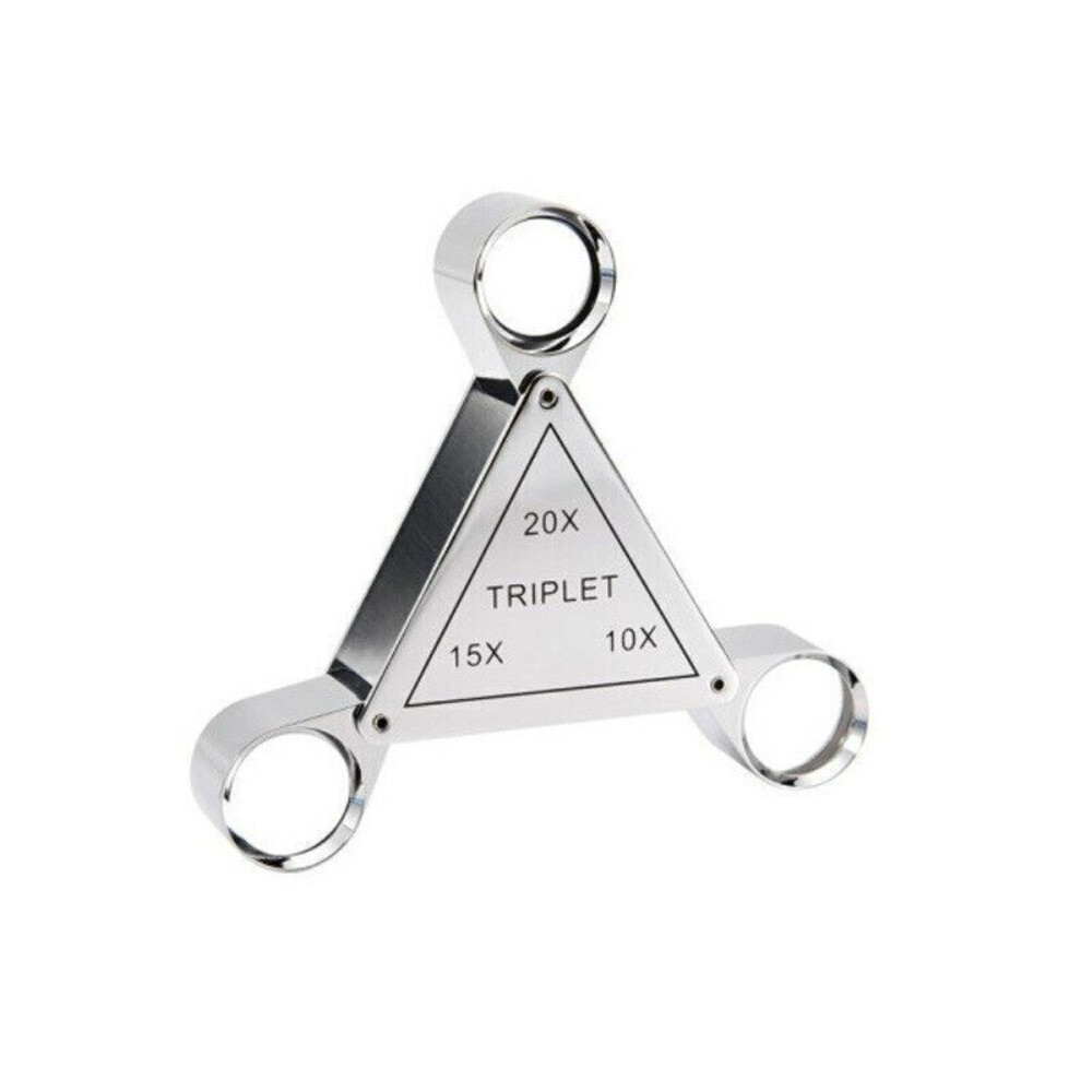 Jewelers Loupe 10X 15X 20X Triangle Triplet Magnifier 1pcs Handheld Eye ...