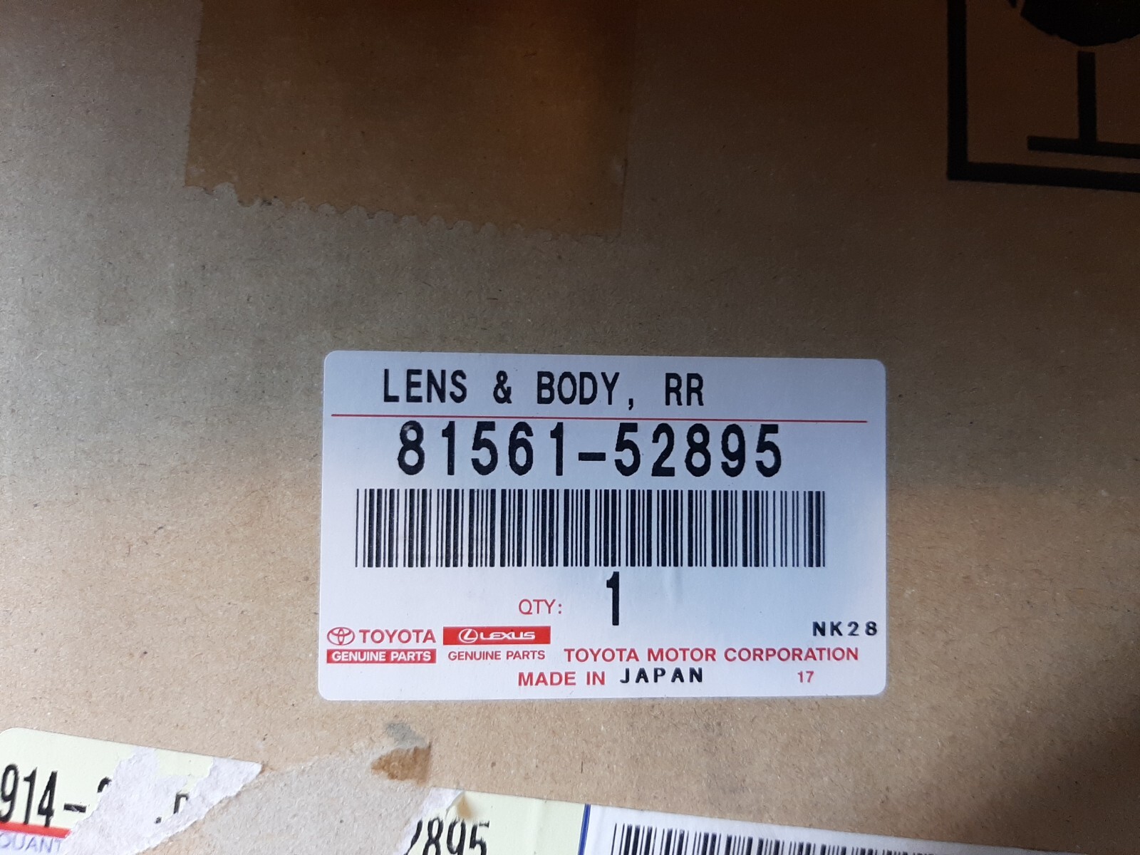 Toyota Prius C 2012 - 2014 Left Rear Tail Lamp Genuine OEM 81561-52895 ...