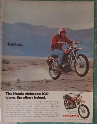 Honda Motosport 100 Motorcycle Magazine Ad 1970 | eBay