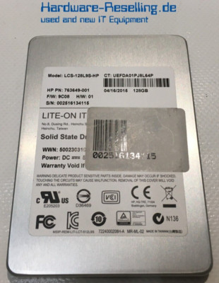 Liteon 128GB SATA SSD 2,5" 6Gbps IT LCS-128L9S-HP 763649-001 | eBay