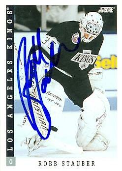 Robb Stauber autographed Hockey Card (Los Angeles Kings) 1993 Score ...