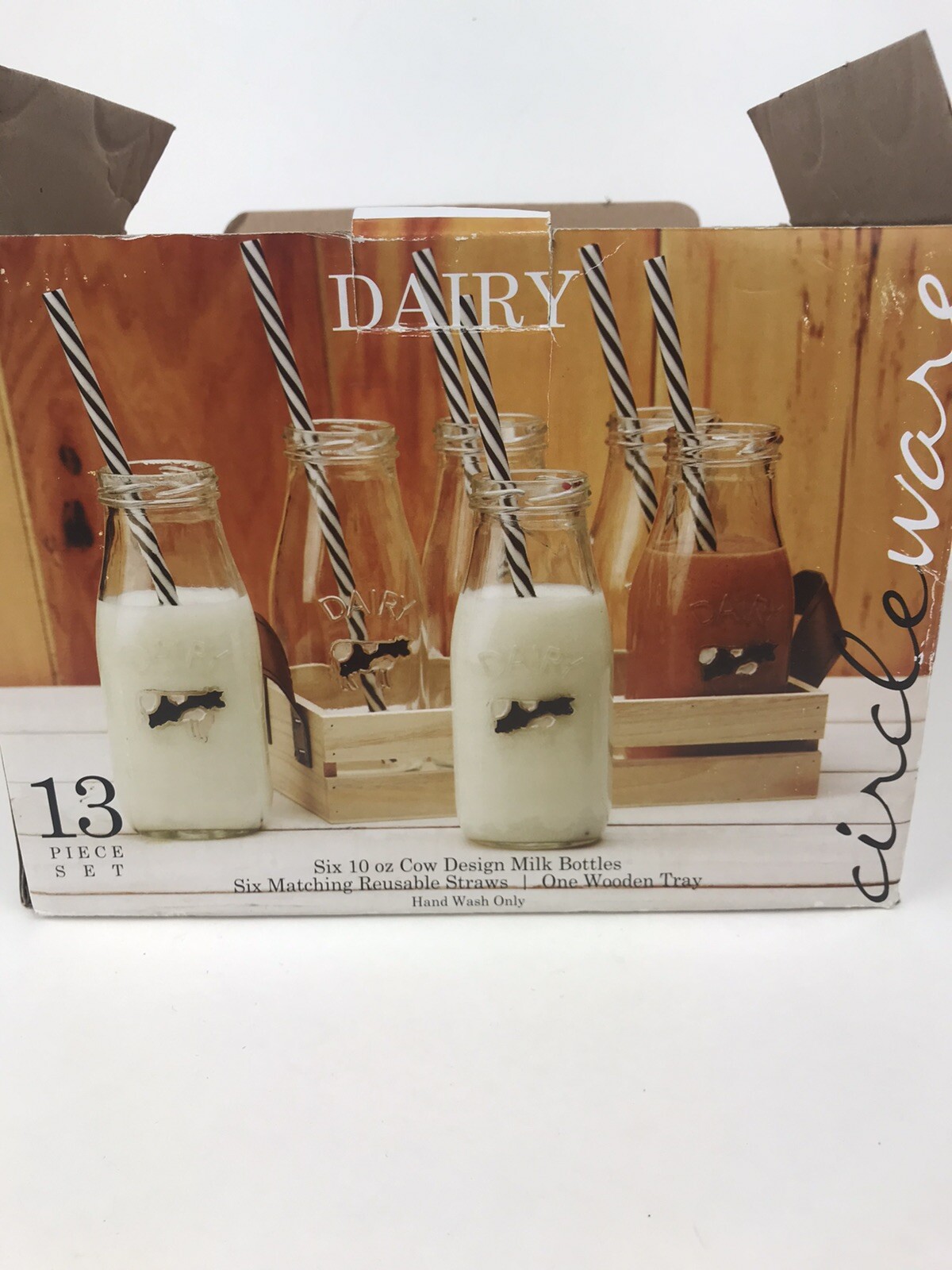 Circleware Dairy Cow Design Glassware Products, 10 oz, 6 pc milk ...