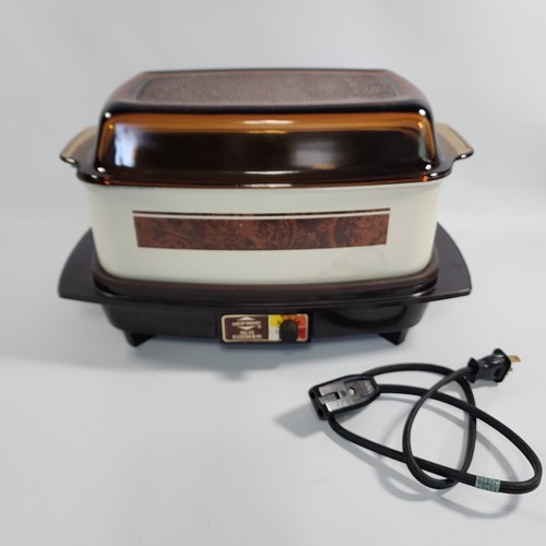 Vintage West Bend 4 Quart Slow Cooker Rectangular Smoke Glass Lid ...
