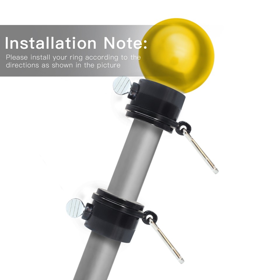 Anley 2 Pcs 1" Plastic Flag Pole Mounting Rings Set Anti Wrap Rotatable ...