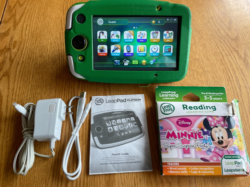 Leapfrog LeapPad Platinum Learning Tablet w/Game-Case-Stylus-Power ...
