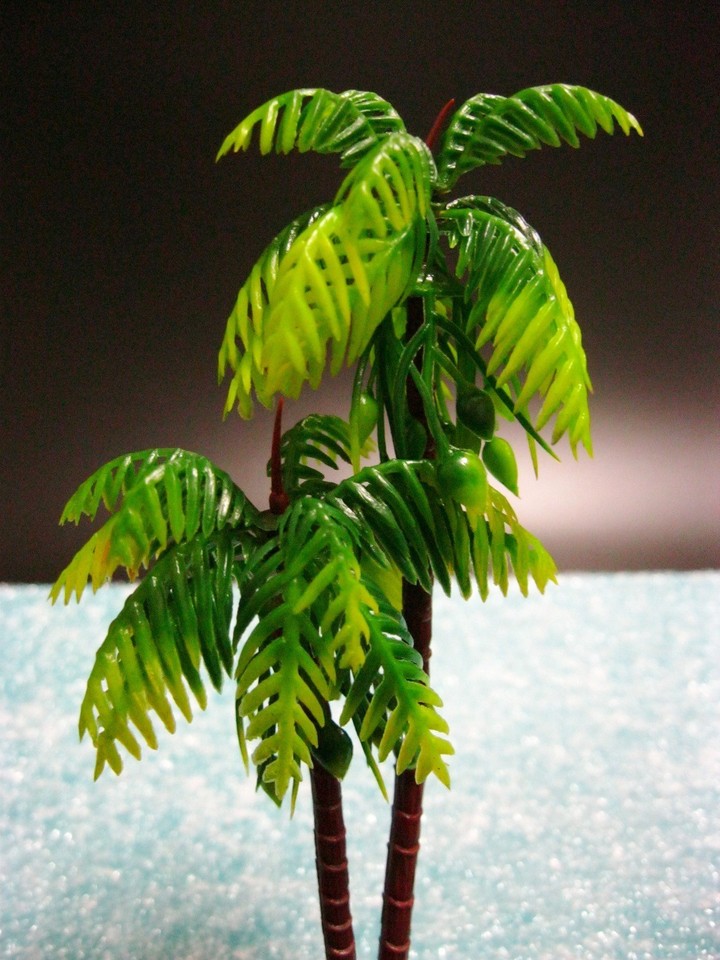 3 Plastic Palm Trees Toys Model 6'' Miniatures Plant Decor Dollhouse ...