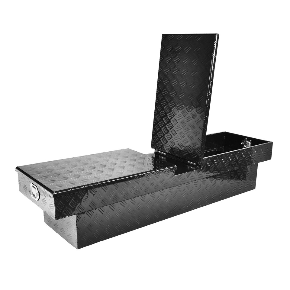 72" Heavy-Wall Aluminum Gull Wing Truck Tool Box RigidCore Lids Black ...