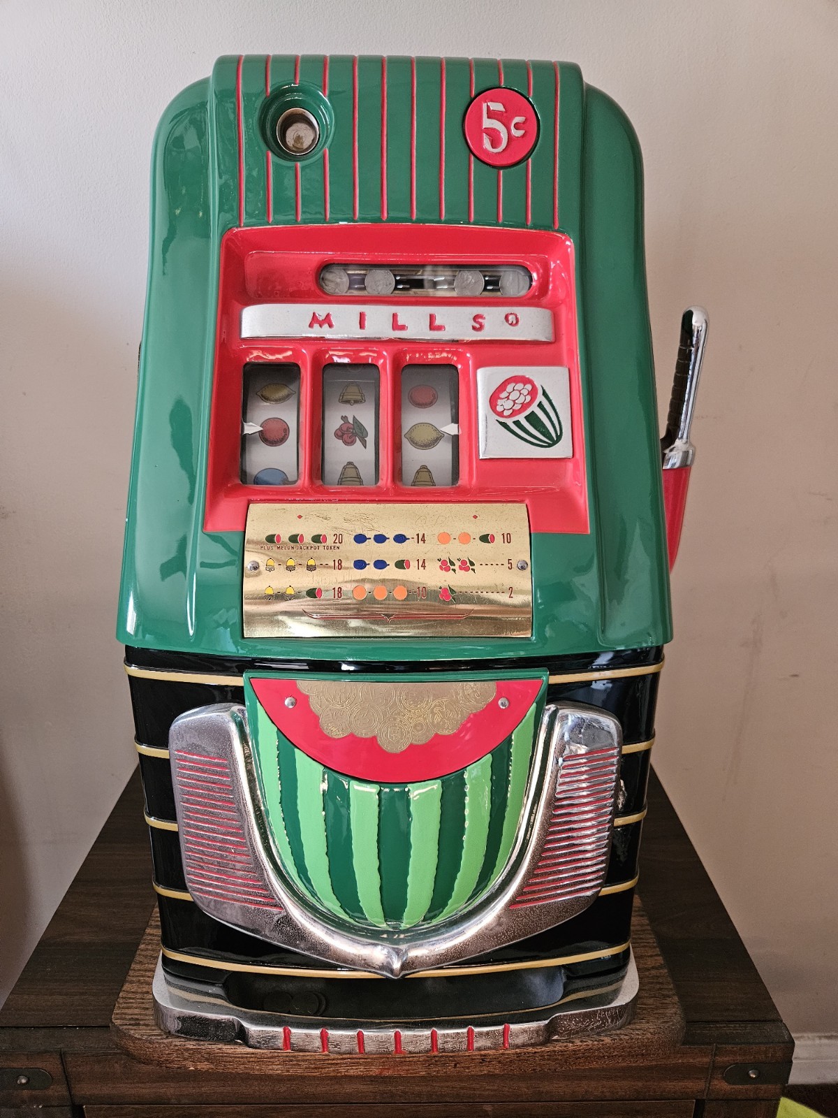1950's Mill High Top Watermelon Antique Slot Machine | eBay