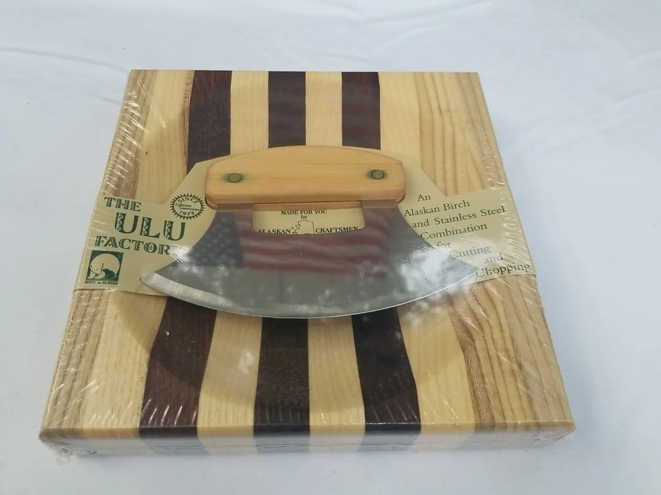 The Alaskan Craftsmen ULU Factory 6" Blade 8"Block & Bowl cutting board ...