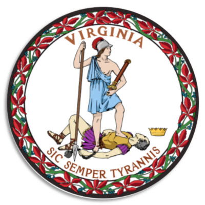 Virginia State Seal Emblem - 25 Pack Circle Stickers 3 Inch - USA ...
