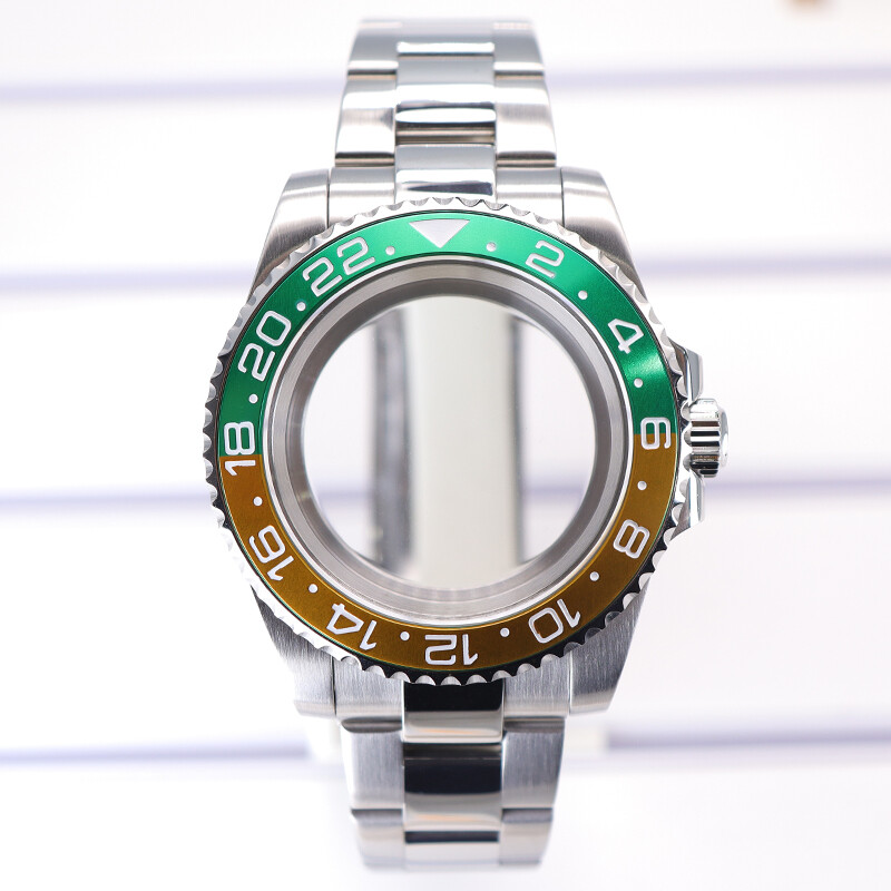 40mm Modified GMT watch case strap Sapphire Glass stainless steel ...