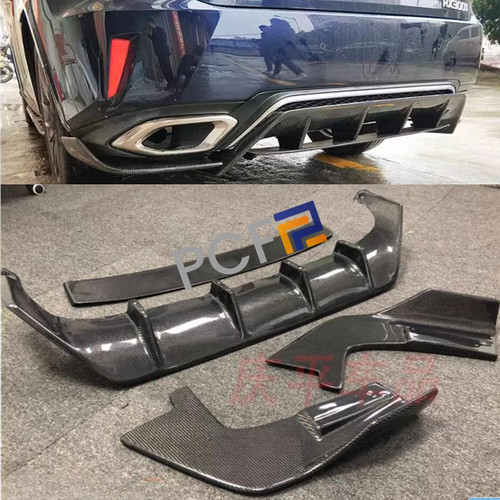 For 2016-2019 LEXUS RX350 450H Real Carbon Rear Bumper Diffuser Spoiler ...