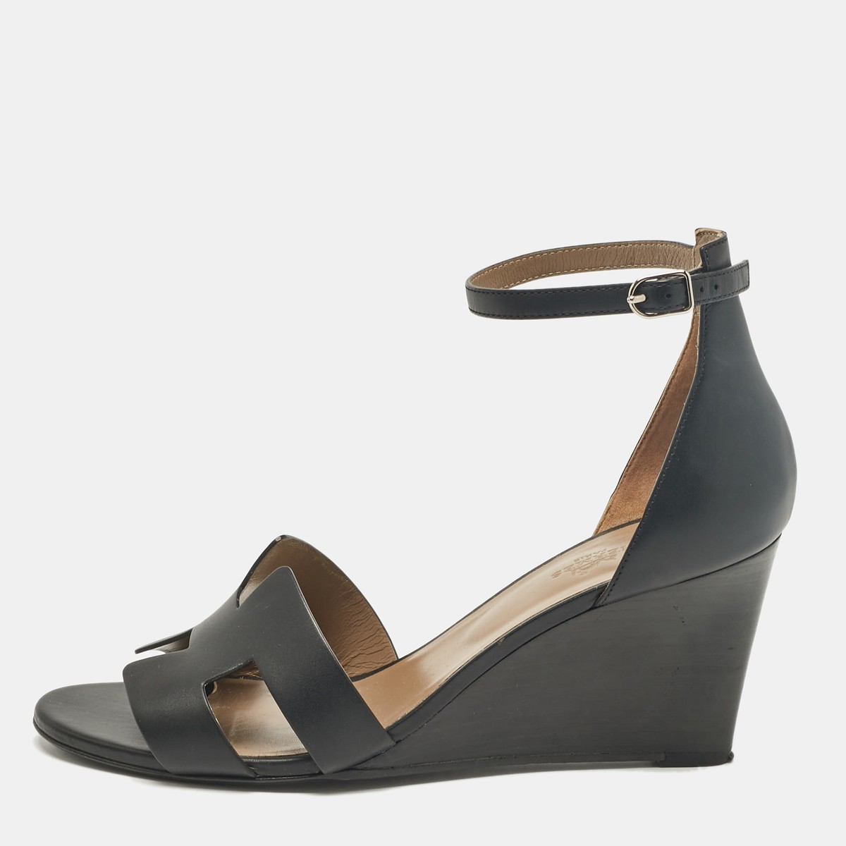 Hermes Black Leather Legend Wedge Sandals Size 42 | eBay Hermes Black Leather Legend Wedge Sandals Size 42 | eBay