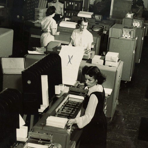 Los Angeles Tabulating Department Photo 1950s California Tabulator ...