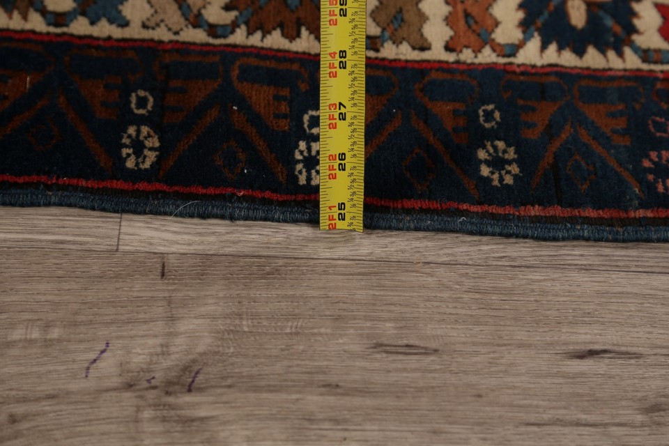 Antique Vegetable Dye Geometric Kazak Russian Oriental Runner Rug 5x11 ...