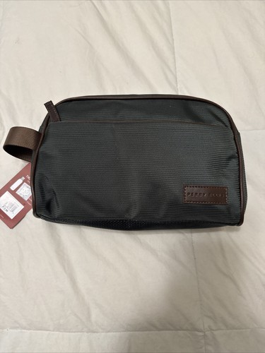 PERRY ELLIS Water-Resistant Zip Top Unisex Travel Kit Handbag w/ Bottle ...