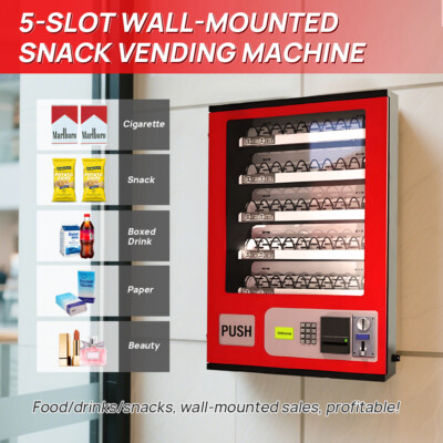 5 Slot Snack Vending Machine for Food/Drink/Snack Mounted Money Only ...