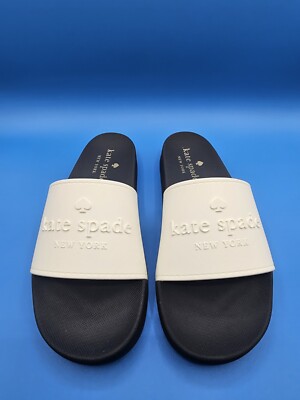 NEW Kate Spade K4037 Women's Sunny KSFW Slides Optic White Flip Flops ...