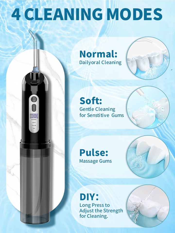 Water Dental Flosser Pick Teeth 4 Modes Cordless Water Teeth Cleaner | eBay